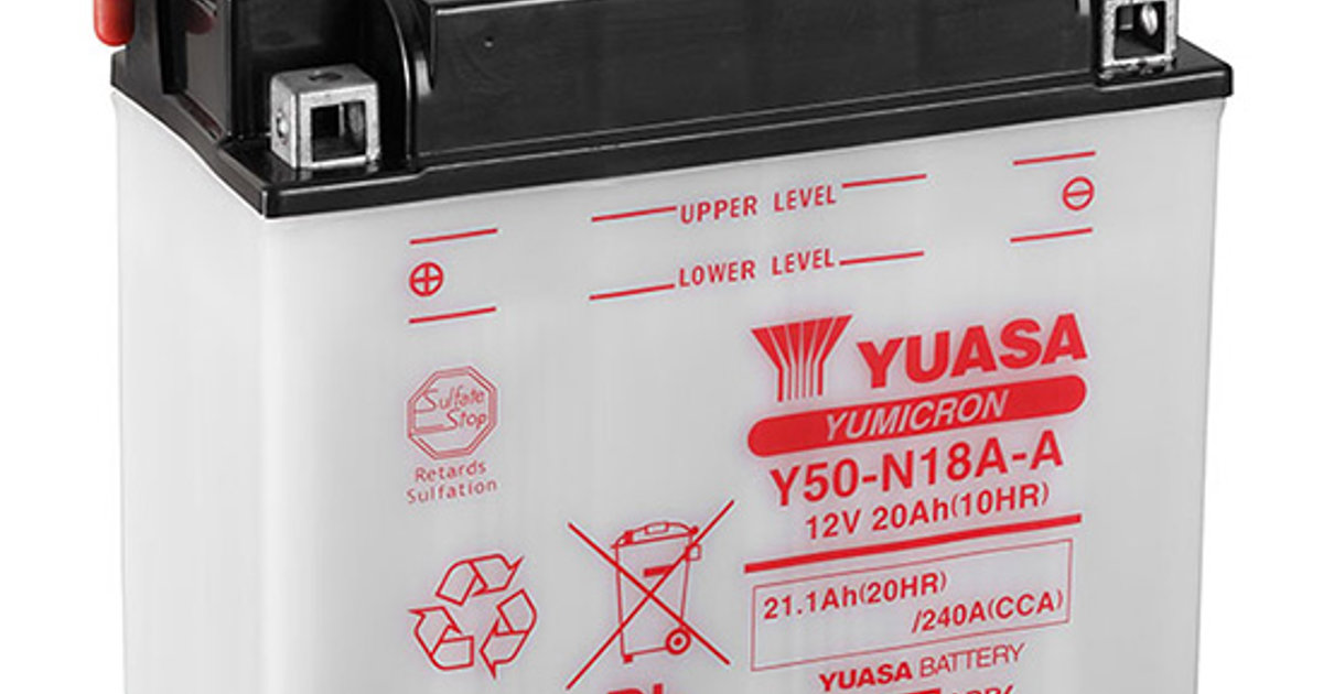 Y50-N18A-A - Yumicron Motorcycle & Powersport batteries | Yuasa Batteries